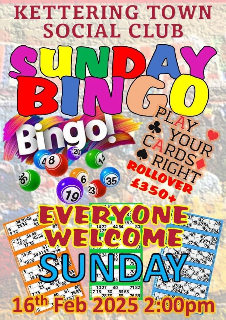 Sunday Bingo 16 Feb 2025 2pm | Kettering Town FC