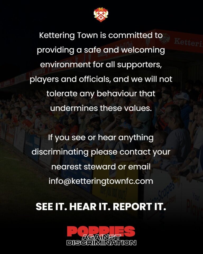 See It. Hear It. Report It. | Kettering Town FC