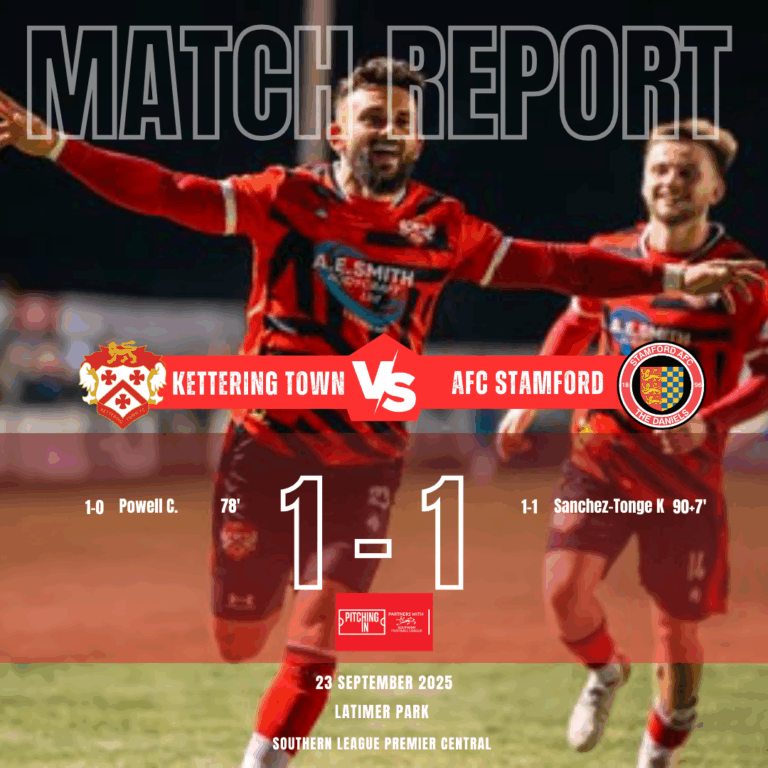 Match Report: Poppies 1-1 AFC Stamford | Kettering Town FC