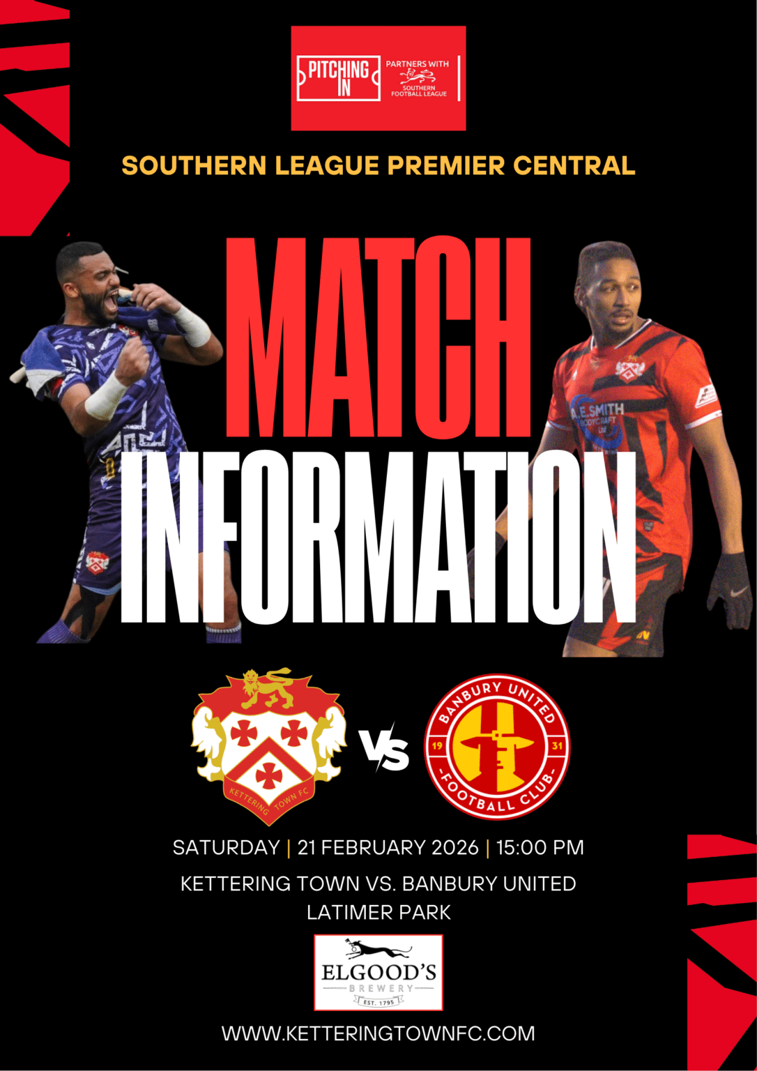 Match Arrangements KTFC vs Banbury Utd | Kettering Town FC